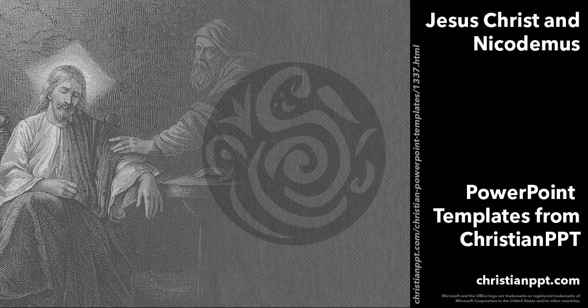 Jesus Christ and Nicodemus 05 - Christian PowerPoint Templates