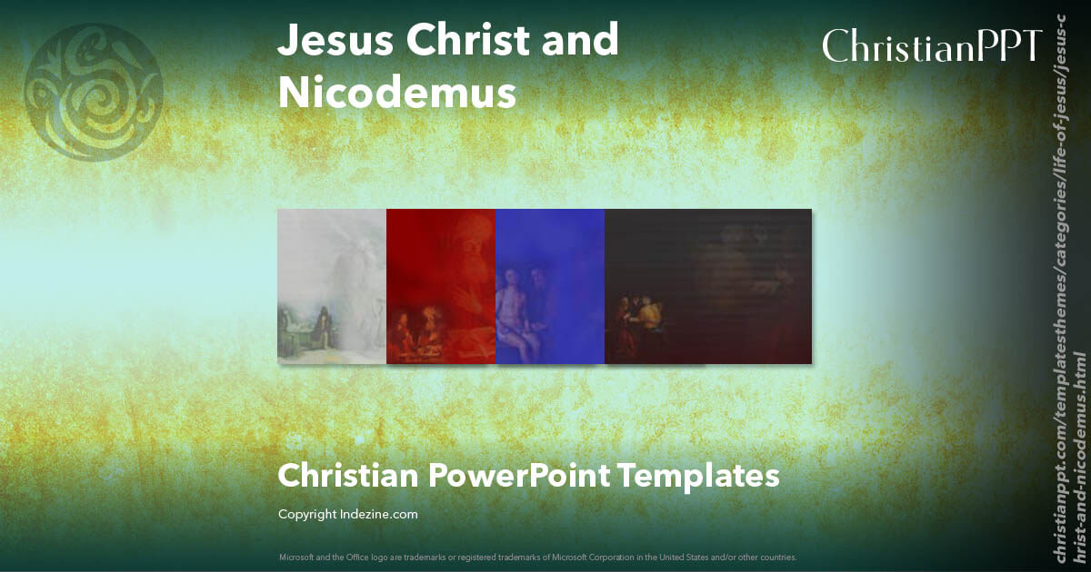 Jesus Christ and Nicodemus Christian PowerPoint Templates