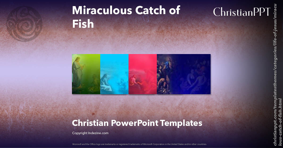 Miraculous Catch of Fish Christian PowerPoint Templates