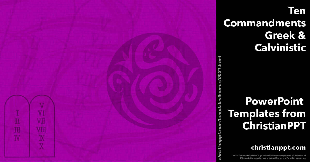 Ten Commandments Greek & Calvinistic 01 - Christian PowerPoint Templates